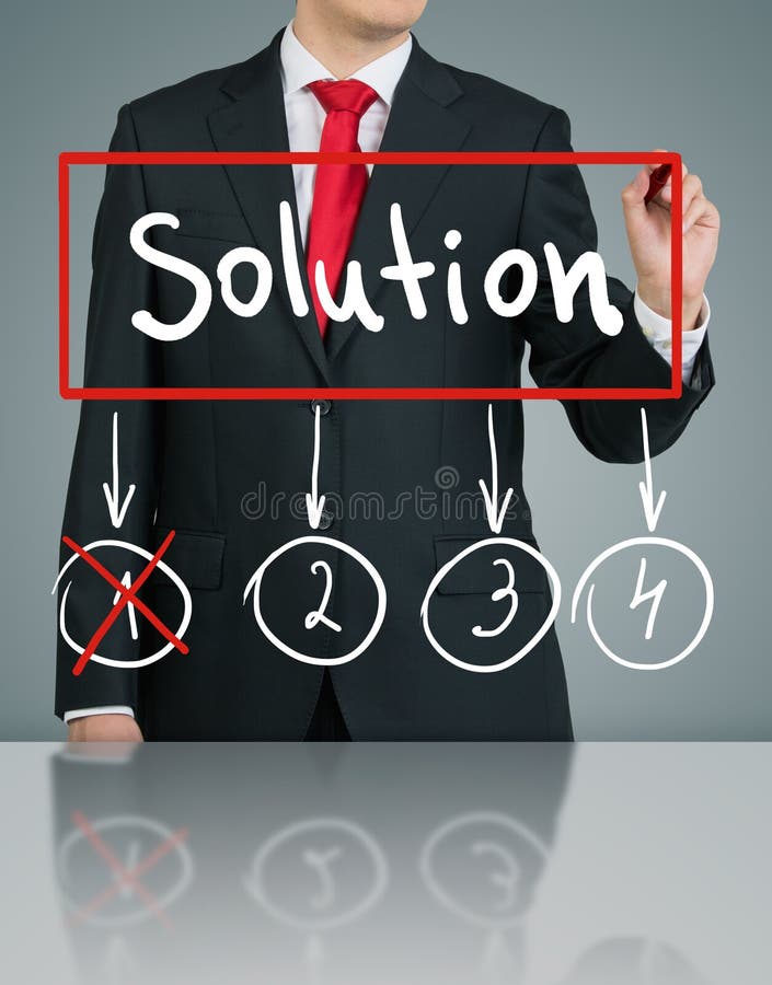 Businessman Drawing Solution Stock Illustration - Illustration of ...