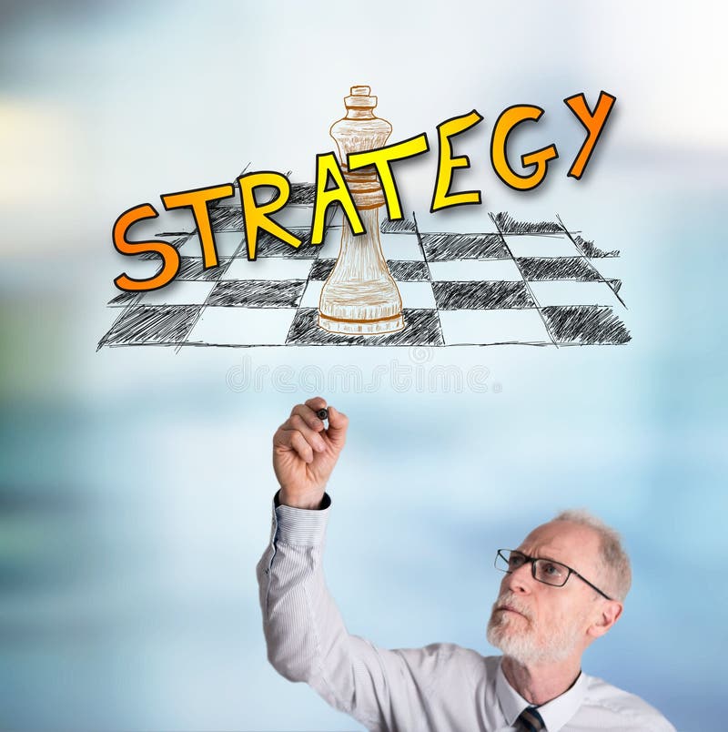 Businessman Drawing Strategy Concept Stock Image - Image of leader ...