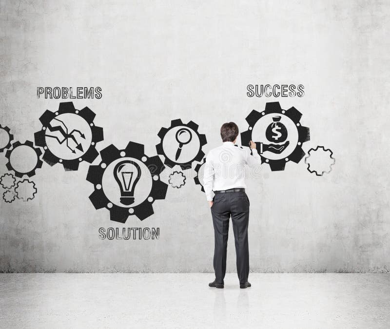 Businessman Drawing Success Concept Stock Image - Image of mechanical ...