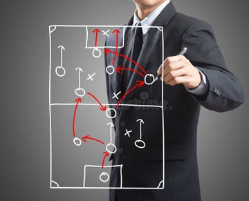 Businessman Drawing Tactic Scheme on Board Stock Photo - Image of play ...