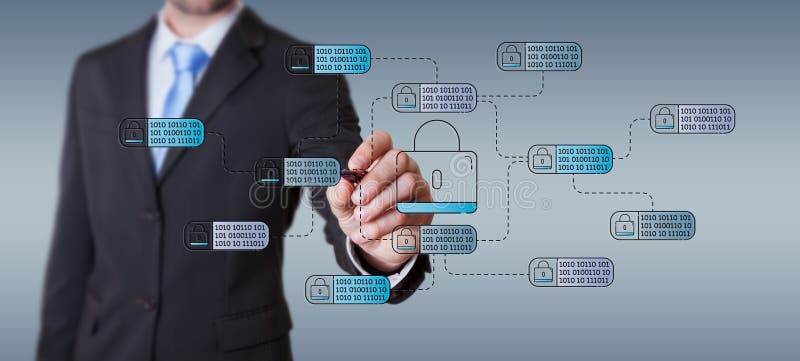 Cyber Security Line Drawing Background Stock Illustrations – 730 Cyber ...