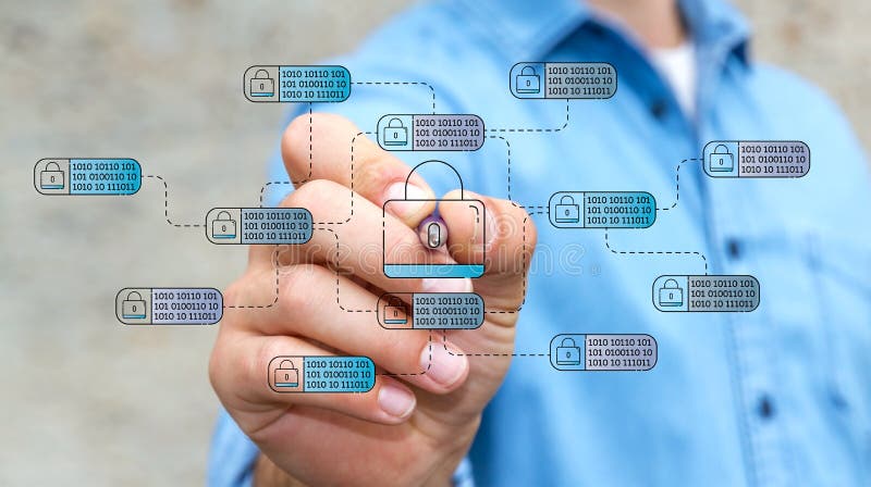 Cyber Security Line Drawing Background Stock Illustrations – 730 Cyber ...