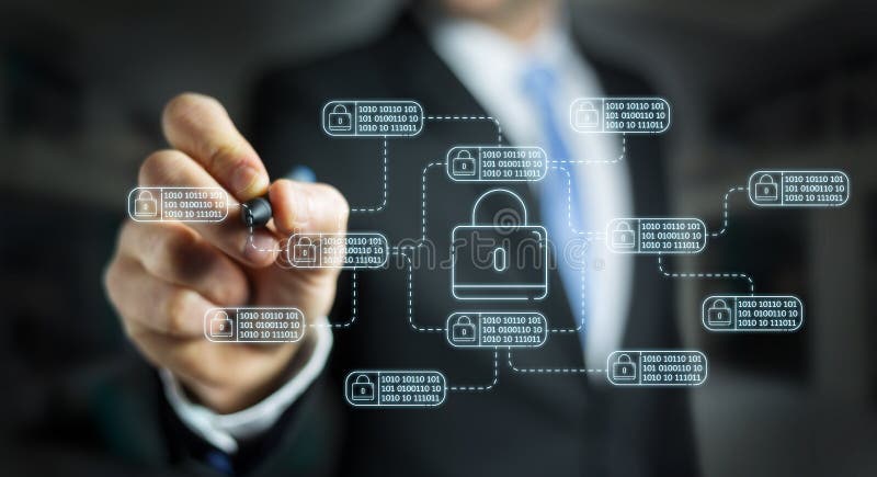 Cyber Security Line Drawing Background Stock Illustrations – 668 Cyber ...