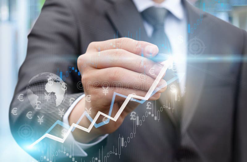 Businessman Draws a Graph of Profit Growth . Stock Image - Image of ... Businessman Draws a Graph of Profit Growth . Stock Image - Image of ...