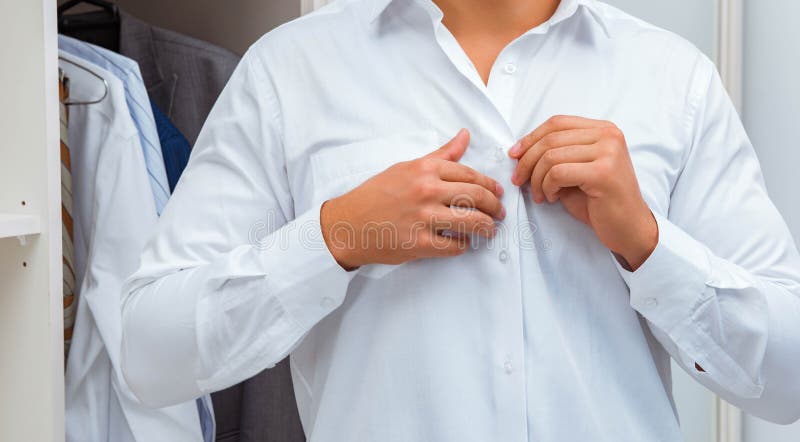 Businessman Dressing Up for Work Stock Image - Image of male, necktie ...