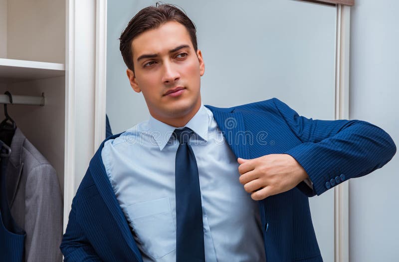 Businessman Dressing Up for Work Stock Photo - Image of formal, button ...