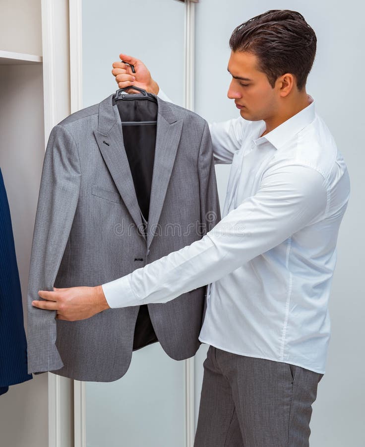 Businessman Dressing Up for Work Stock Image - Image of fashionable ...