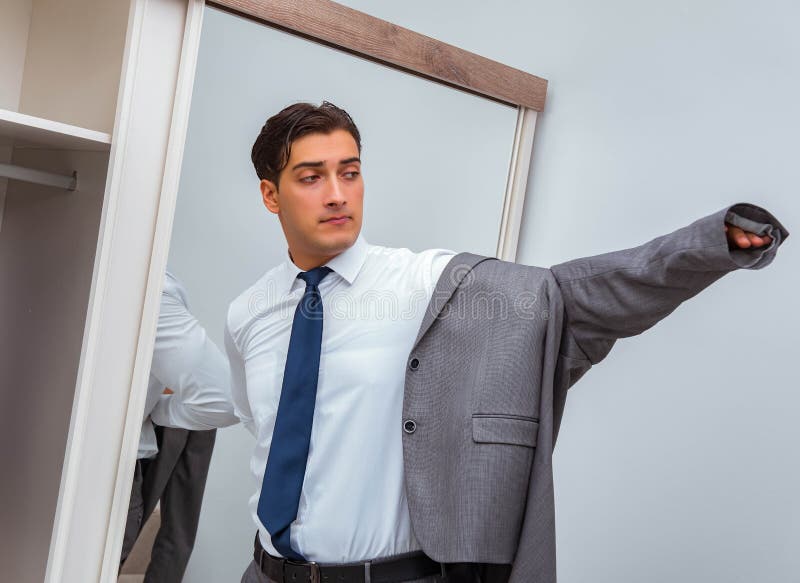 Businessman Dressing Up for Work Stock Photo - Image of attractive ...