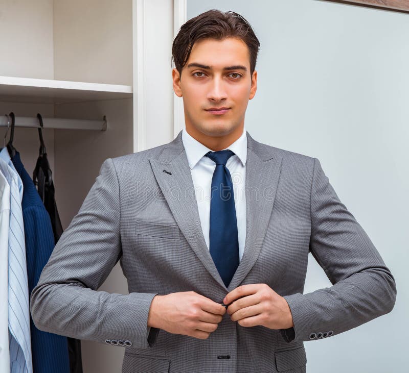 Businessman Dressing Up for Work Stock Image - Image of fashion ...