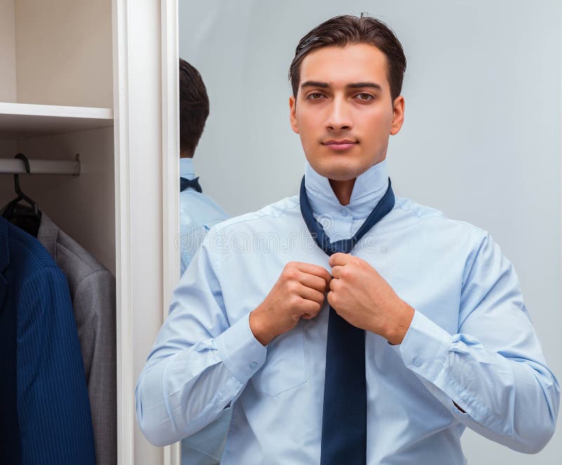 Businessman Dressing Up for Work Stock Photo - Image of knot, clothes ...