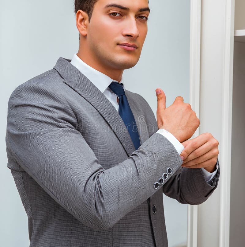Businessman Dressing Up for Work Stock Photo - Image of business ...