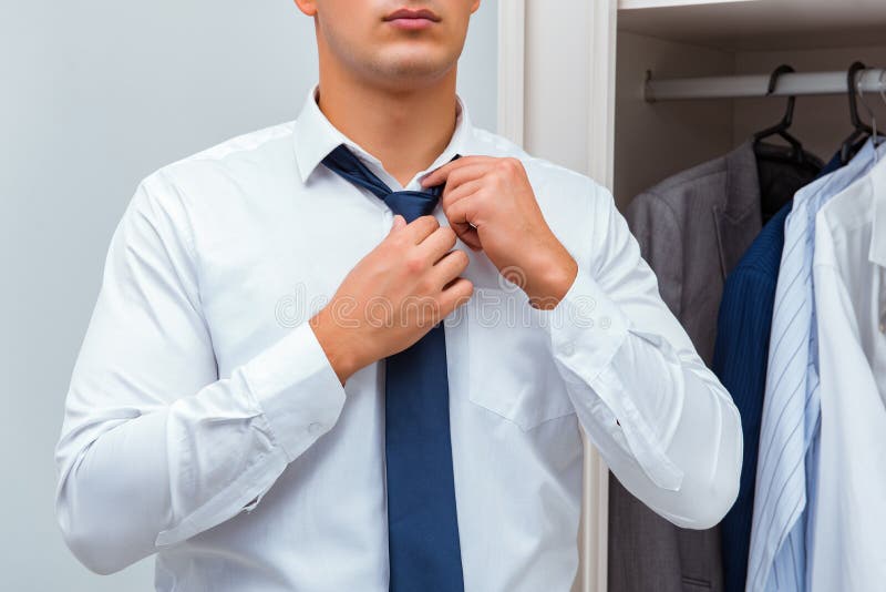 The Businessman Dressing Up for Work Stock Image - Image of code ...