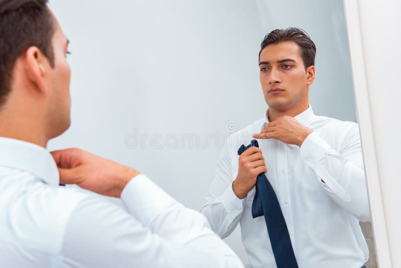 The Businessman Dressing Up for Work Stock Image - Image of business ...
