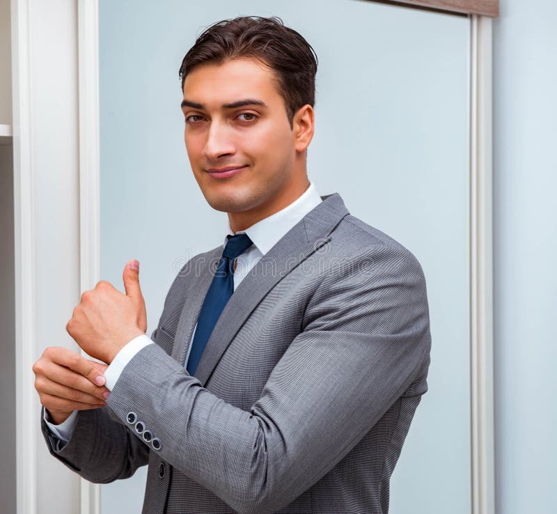Businessman Dressing Up for Work Stock Image - Image of elegance ...