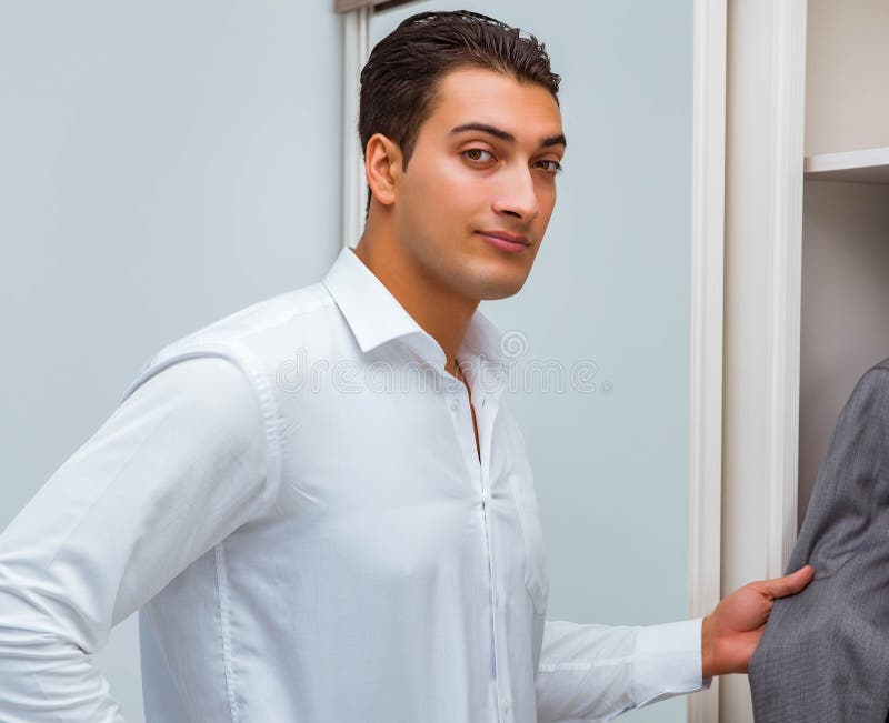 Businessman Dressing Up for Work Stock Image - Image of manager ...