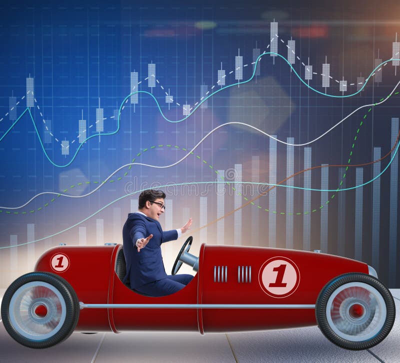 Businessman Driving Car in Financial Concept Stock Photo - Image of ...