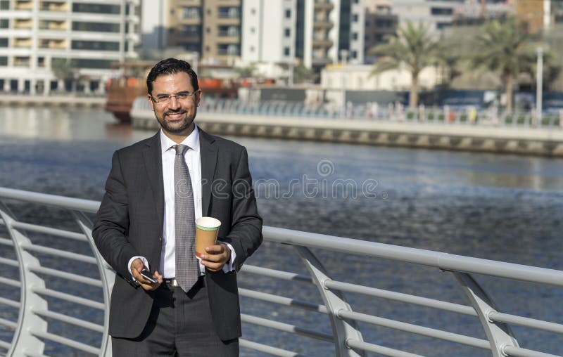 Businessman in Dubai Marina Stock Photo - Image of arab, east: 92745444