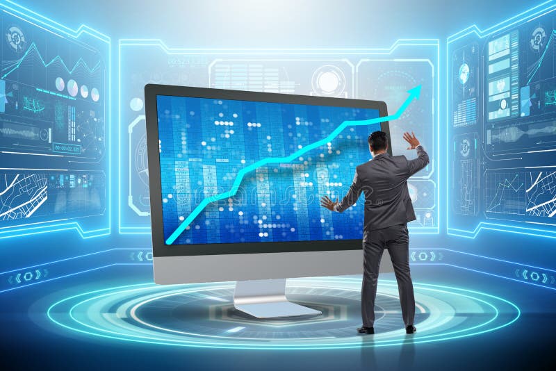 The Businessman in Economic Forecasting Concept with Charts Stock Image ...