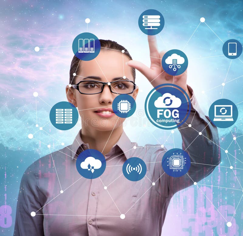 Businessman in Edge and Fog Computing Concept Stock Image - Image of ...
