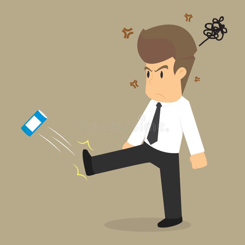 Businessman Edgy with the Bad Situation.cartoon of Business Success is ...