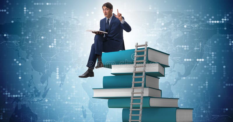 Businessman in Education and Learning Concept Stock Image - Image of ...