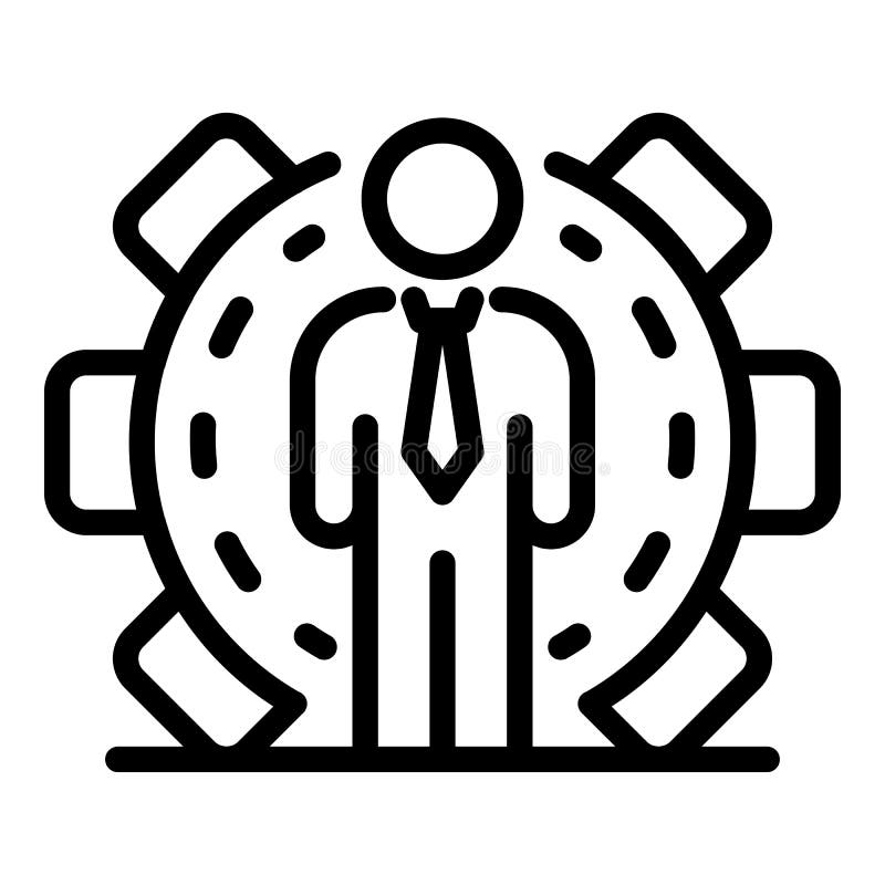 Businessman Effort Icon, Outline Style Stock Illustration ...