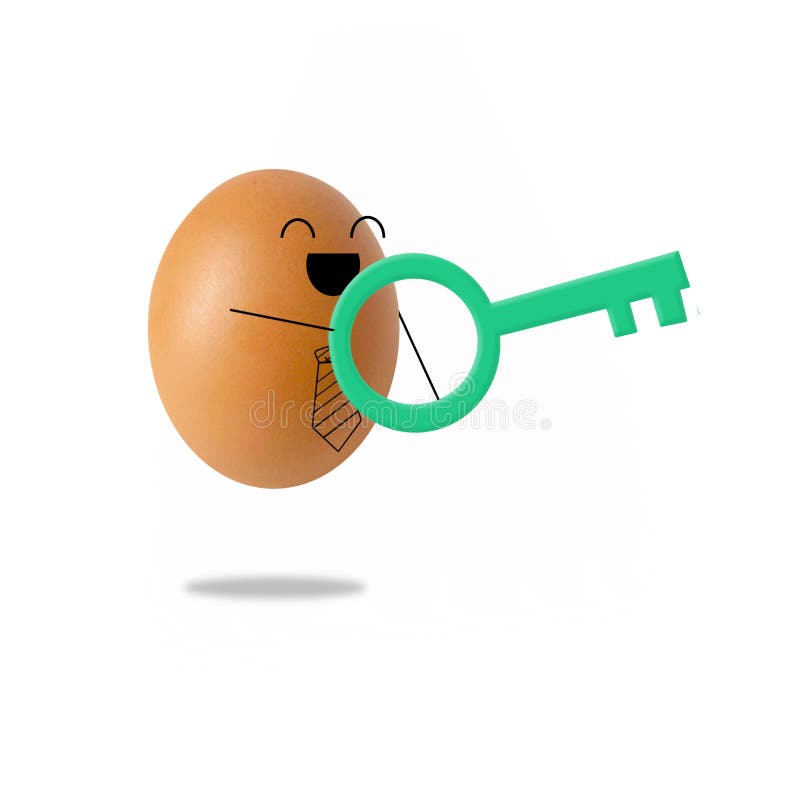 Businessman Egg Holding Key To Success Stock Illustration ...