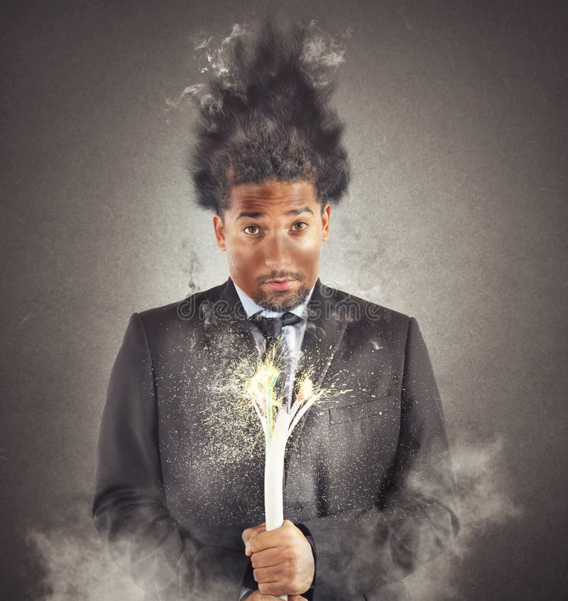Businessman electrocuted stock image. Image of risk, dirty - 51303865
