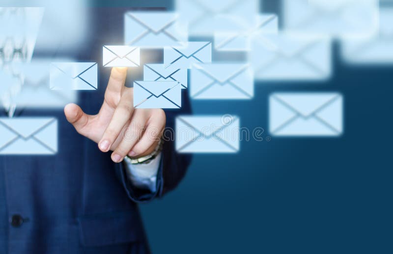 Email Concept.Businessman Using Smart Phone for Email with Notification ...