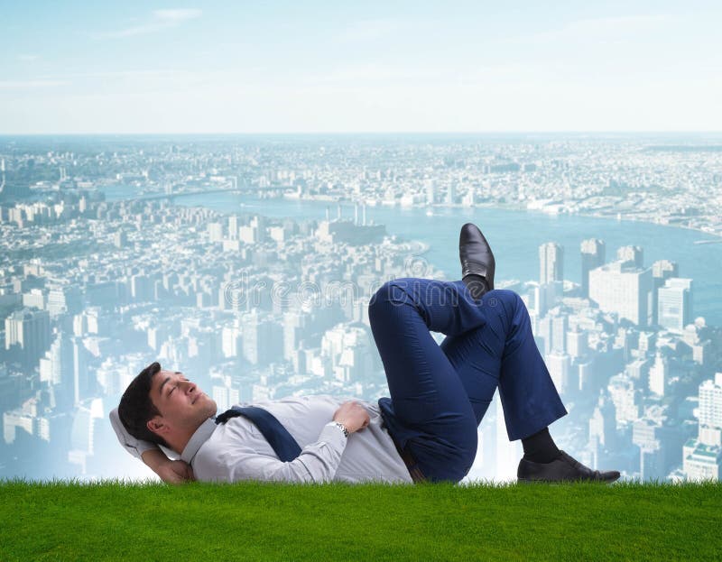 Businessman Employee Enjoying Time Off Work Stock Photo - Image of ...