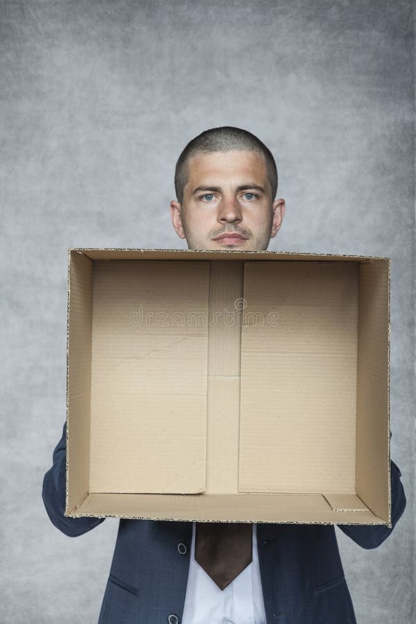Businessman with an Empty Box Stock Image - Image of aspirations ...