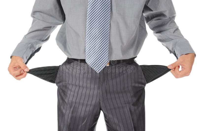 Man Pulling Out Empty Pockets Isolated Stock Image - Image of body ...