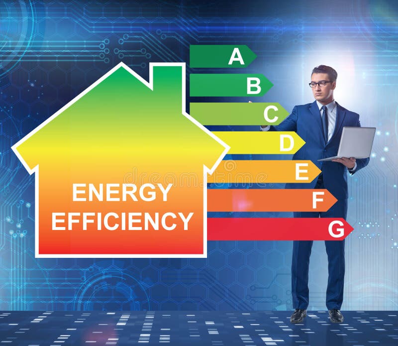 Businessman in Energy Efficiency Concept Stock Photo - Image of home ...