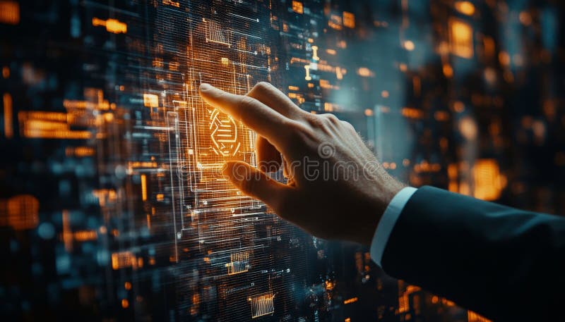 Businessman Engaging with Digital Document Icon for Enhanced Data ...