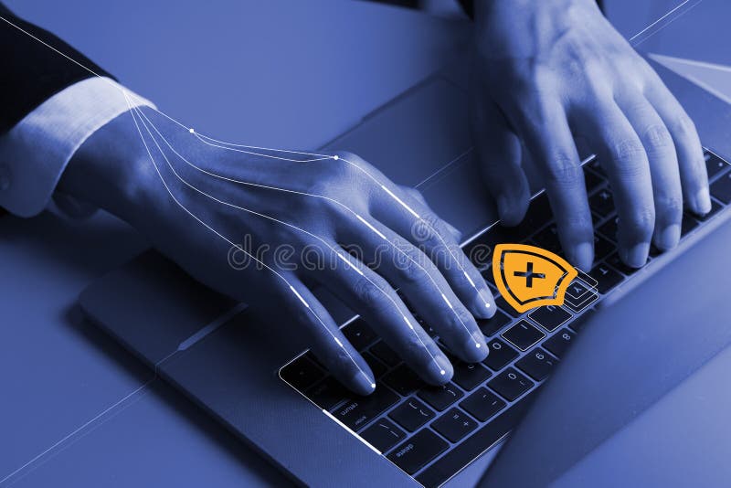 Businessman is Entering Password To Protect Sensitive Information on ...