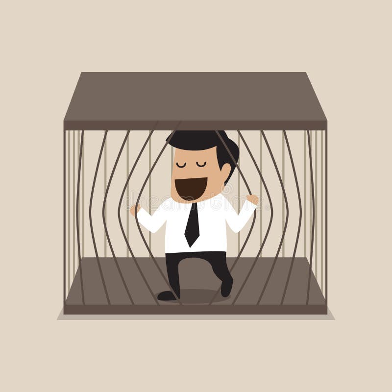 Businessman Escape from Jail Stock Vector - Illustration of manage ...