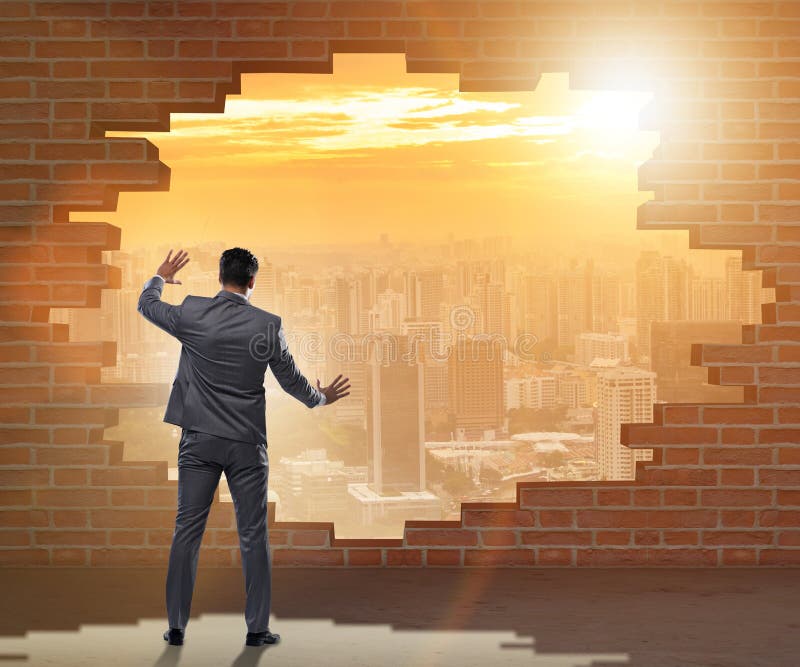 Businessman Escaping for Summer Vacation Stock Image - Image of exit ...