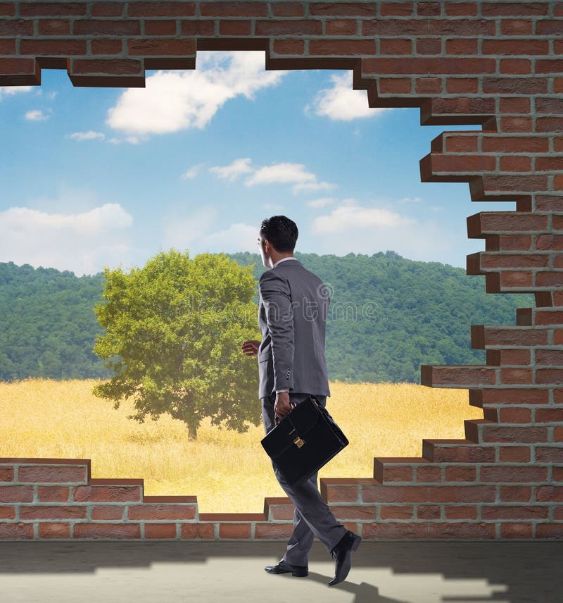 Businessman Escaping for Summer Vacation Stock Image - Image of escape ...