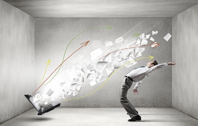 Businessman Evades Splash Ideas Stock Photo - Image of back, creative ...