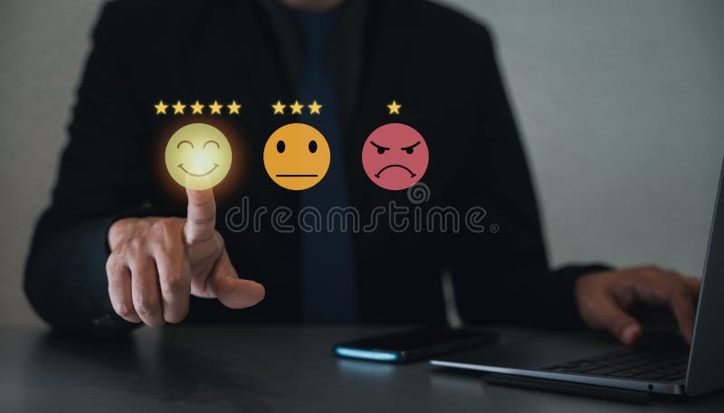 A Businessman Evaluating Customer Satisfaction and Service Quality ...