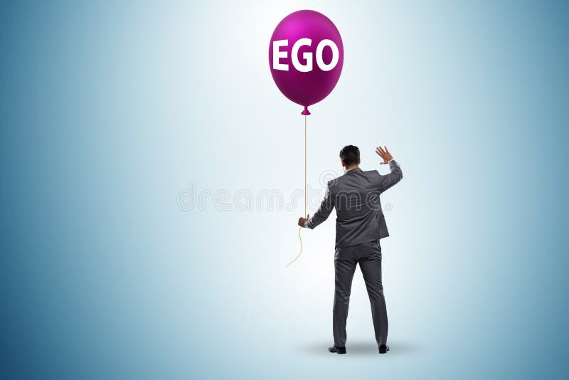 Businessman in Excessive Ego Concept Stock Photo - Image of self ...