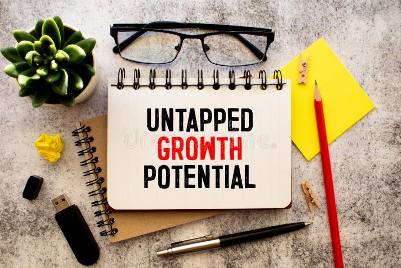 Text Untapped Growth Potential on White Paper Stock Photo - Image of ...