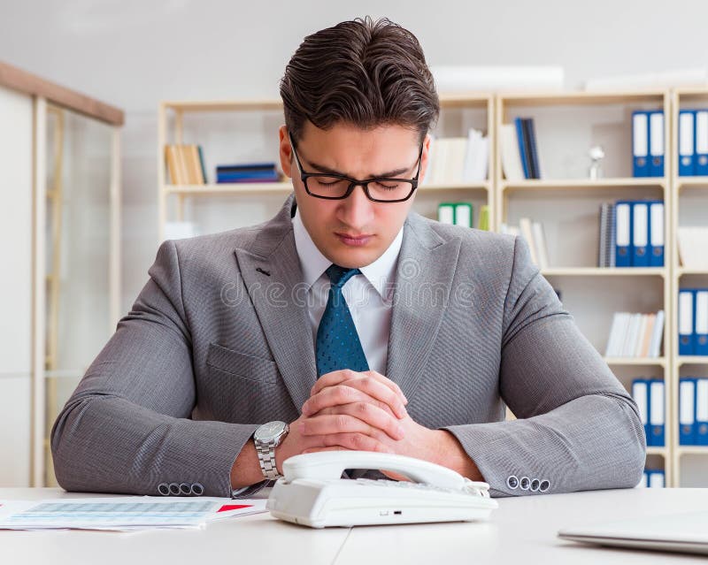 Businessman Expecting Important Call on Phone Stock Photo - Image of ...