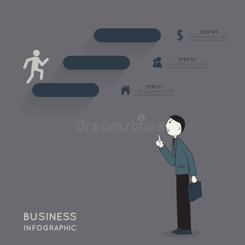 Businessman Explaining about Infographic Stock Vector - Illustration of ...