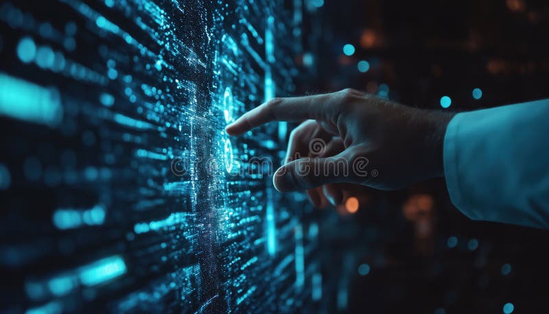 Businessman Explores Digital Data Network Transformation for Next ...