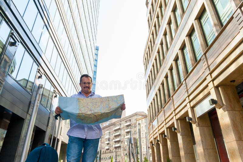 Businessman Exploring the City Guide Stock Photo - Image of male ...