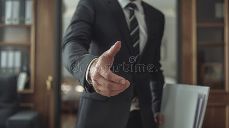A Businessman Extending Hand for Handshake. AI Generated Stock Image ...
