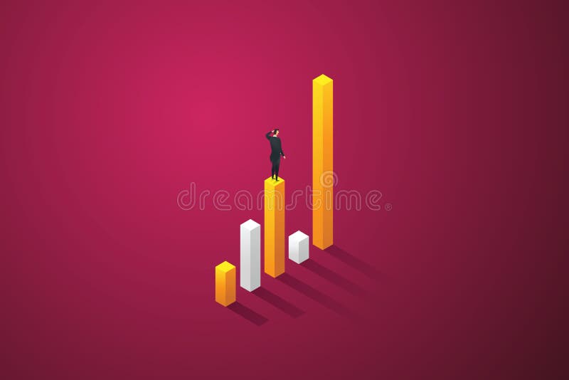 Businessman Face the Risk of Going through Graph Gaps Stock Vector ...