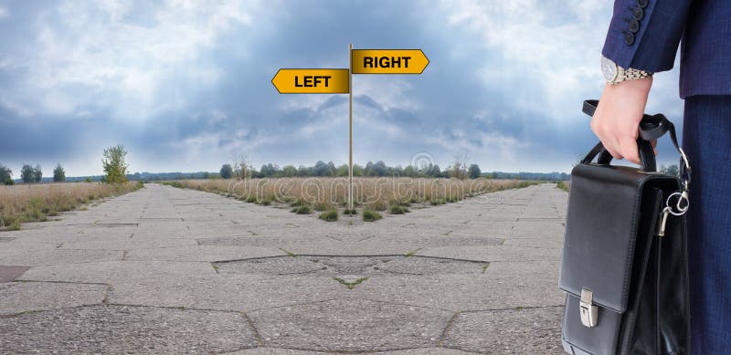 Businessman Faces a Choice of Direction . Stock Image - Image of ...