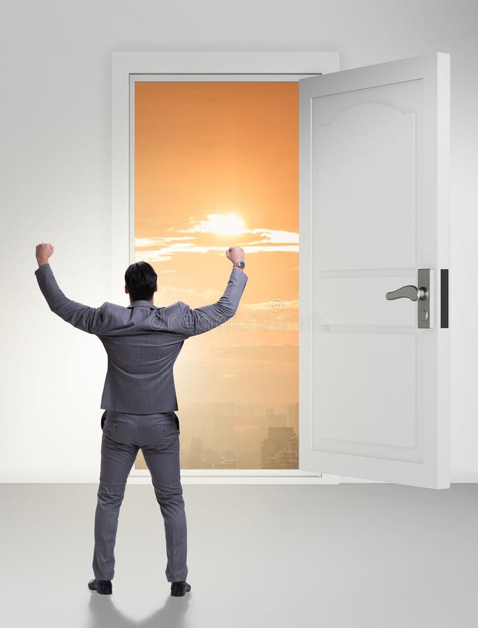 Businessman Facing Many Business Opportunities Stock Image - Image of ...